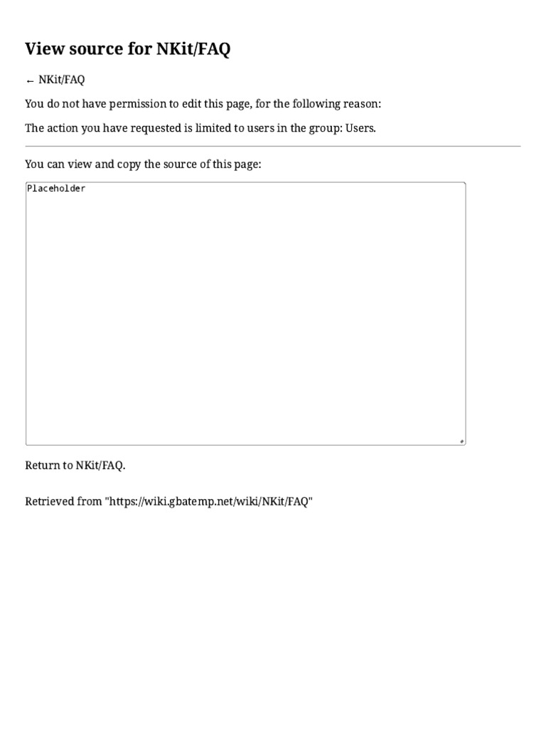 View Source For NKit - FAQ - WikiTemp, The GBAtemp Wiki | PDF