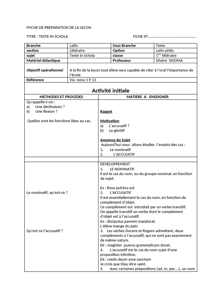 Importance du Nominatif et Accusatif en Latin | PDF | Sujet (Grammaire ...