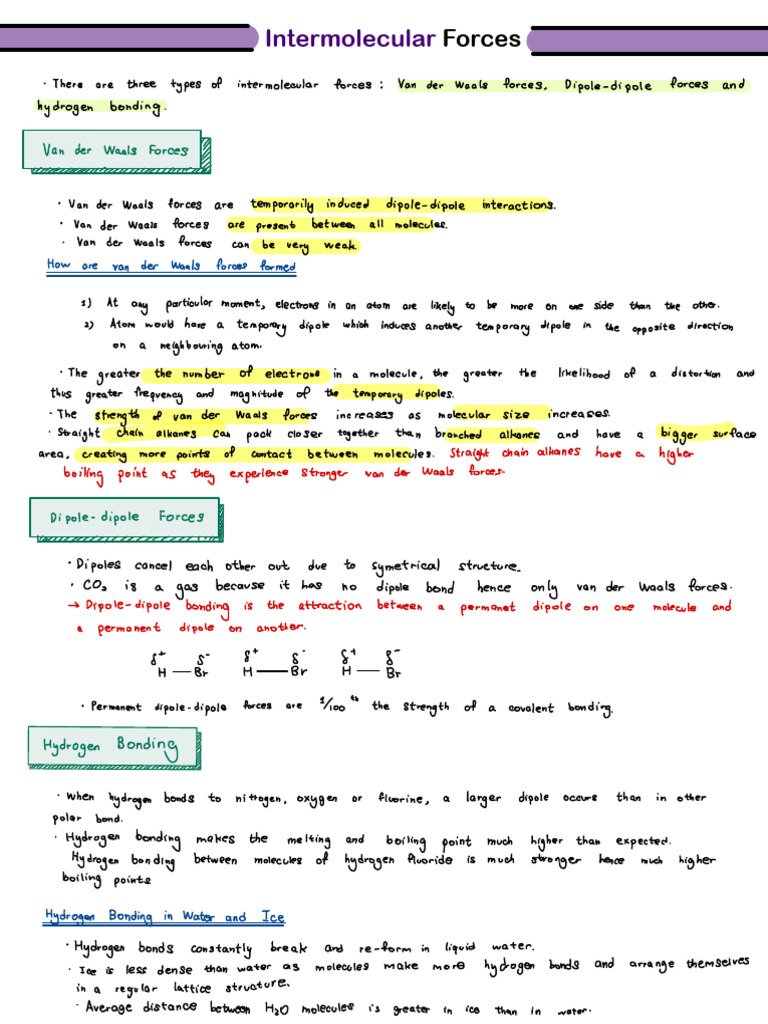 Intermolecular Forces - FactRecall | PDF | Intermolecular Force ...