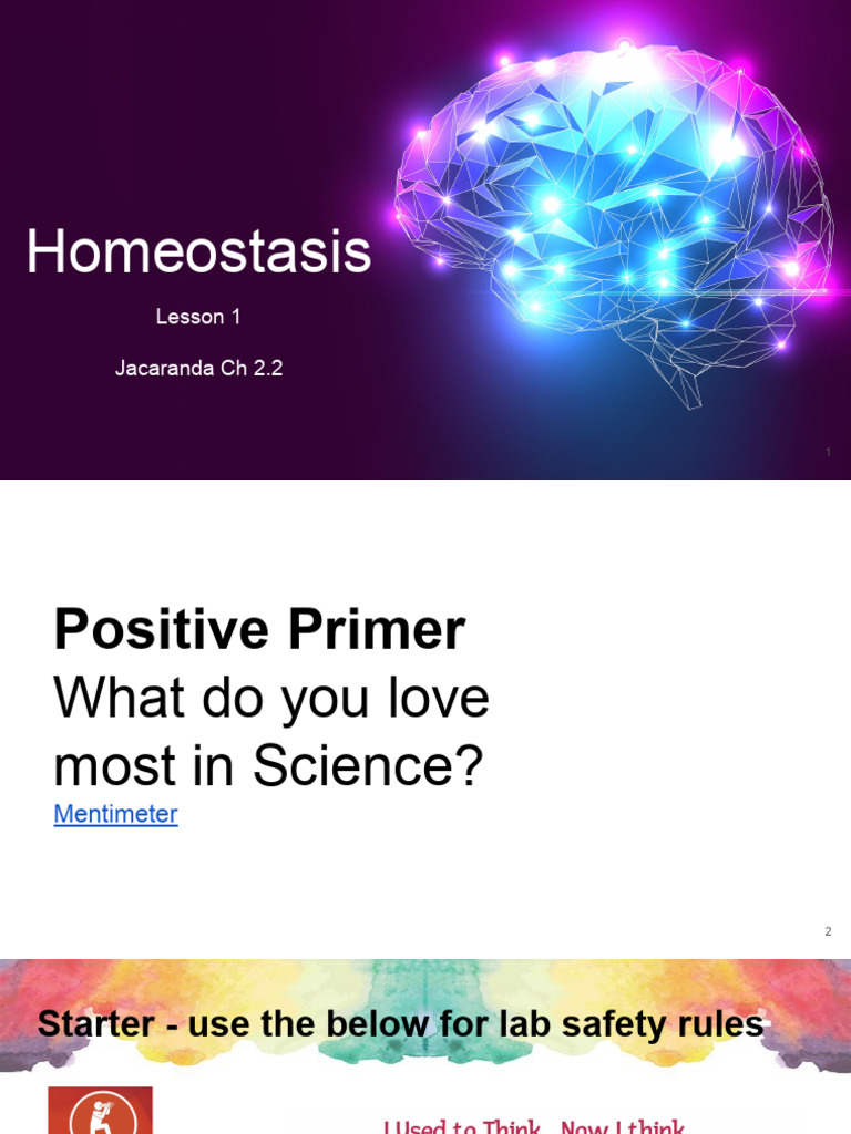 Year 9 Science Homeostasis 1 Lesson | PDF | Homeostasis | Biology