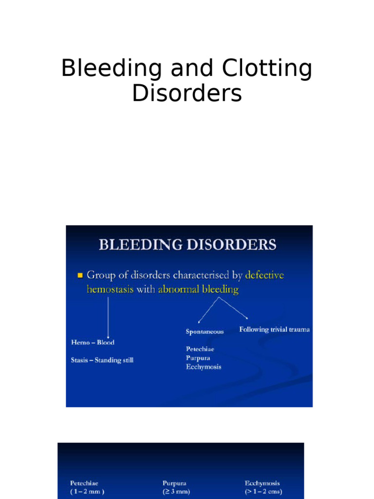 Bleeding and Clotting Disorders | PDF