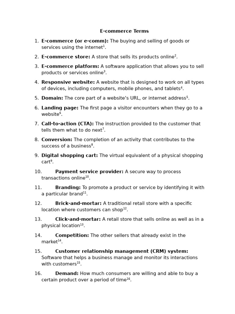Essential E-commerce Terms Explained | PDF | E Commerce | Alibaba Group