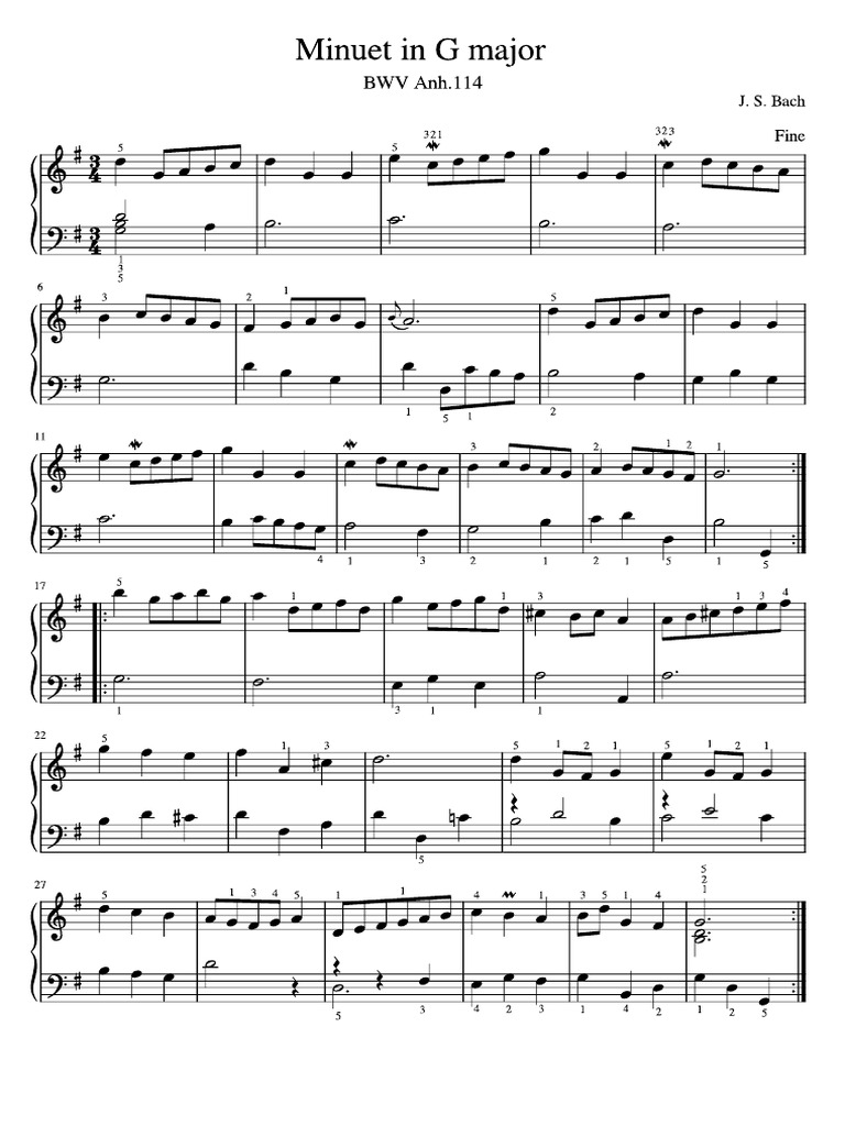 Minuet in G Major | PDF