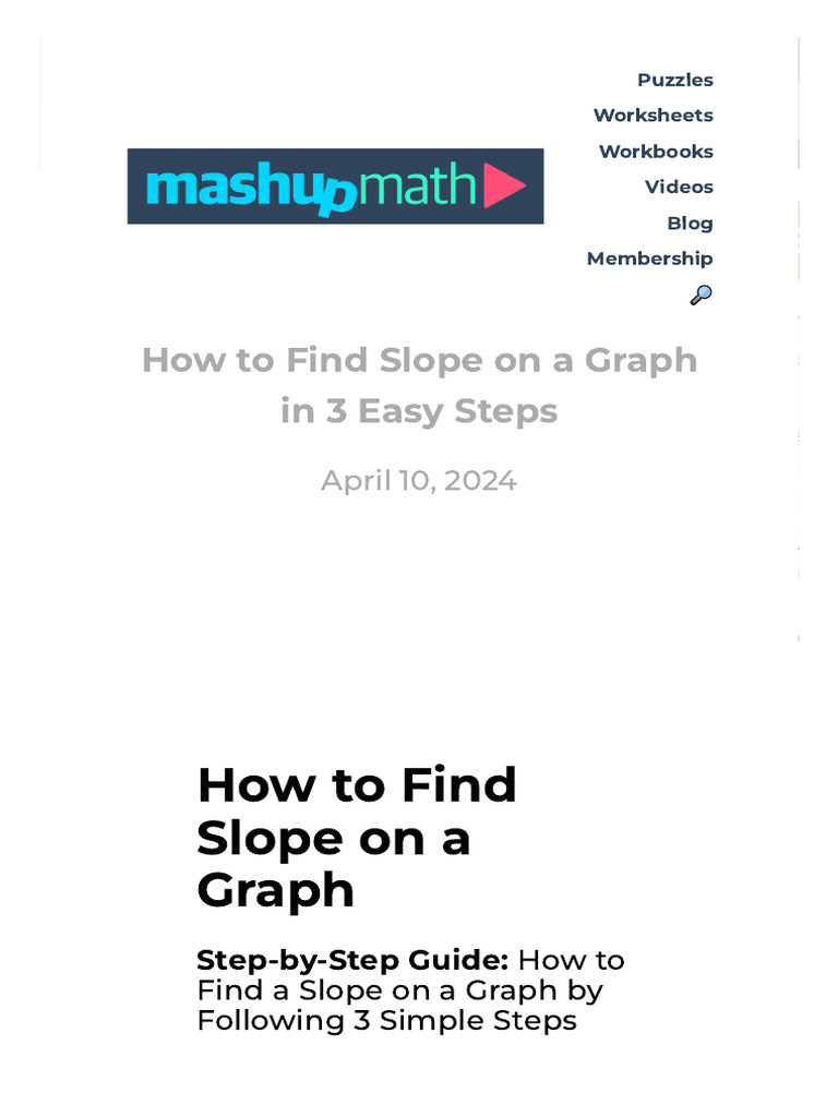 Finding Slope on a Graph: 3 Steps | PDF | Slope | Polynomial