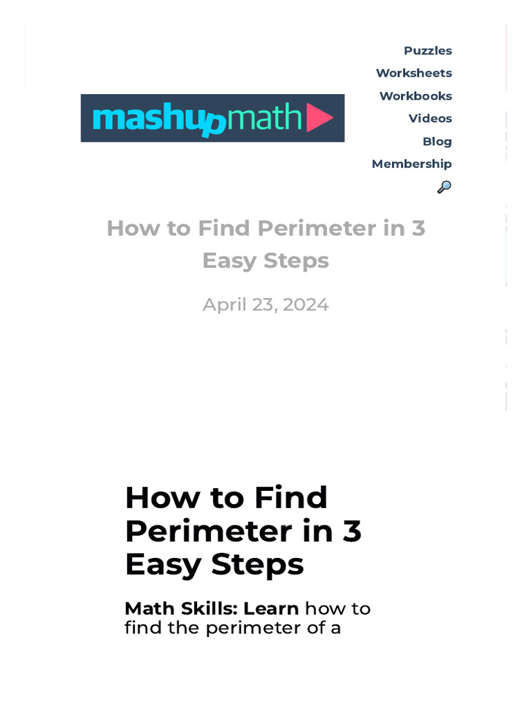 How To Find Perimeter in 3 Easy Steps - Mashup Math | PDF | Area | Circle