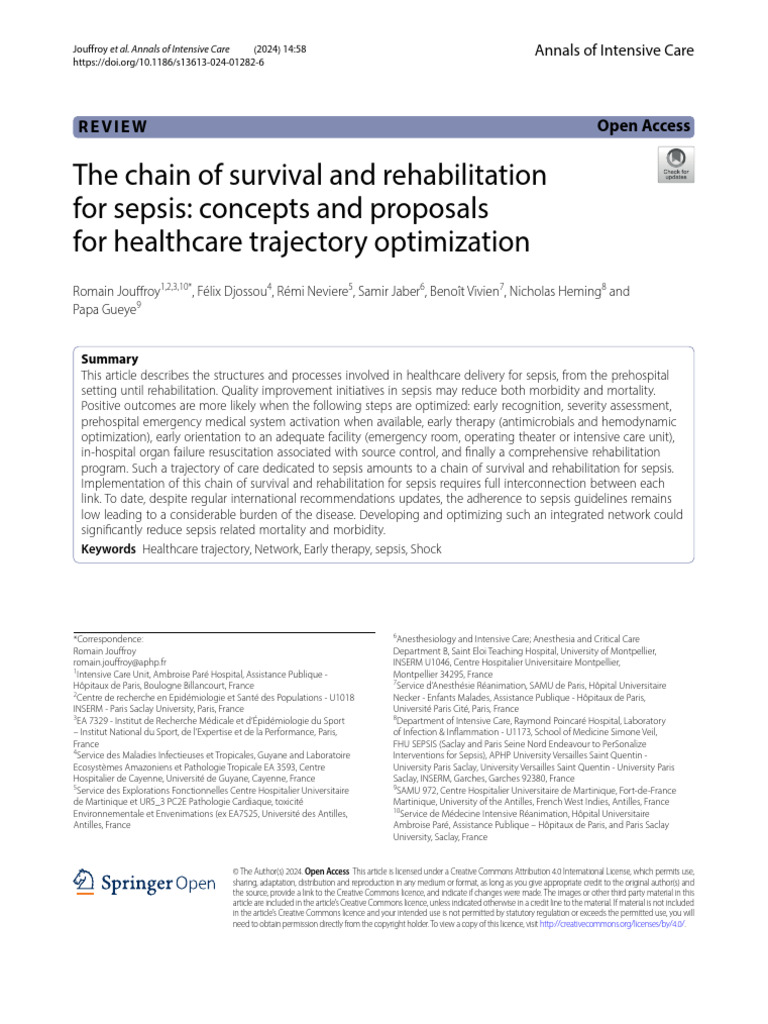 The Sepsis Chain Starts Prehospital | PDF | Intensive Care Unit | Sepsis