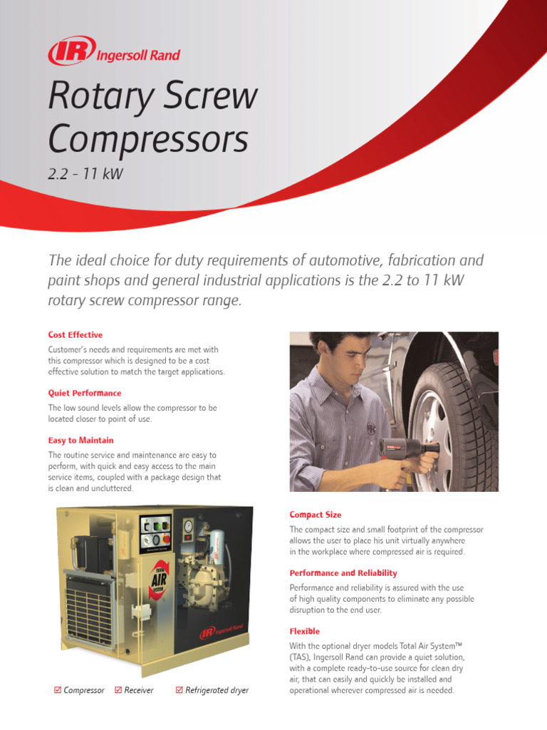 2.2-11kW Rotary Screw Comp - Flyer - 2012 | PDF | Mechanical ...