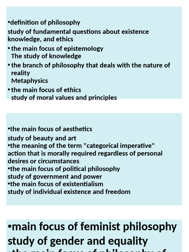 Overview of Key Philosophy Concepts | PDF