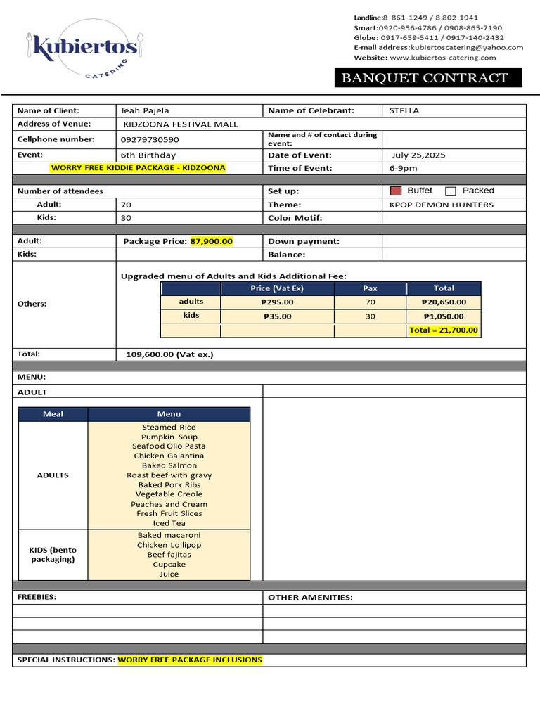 2025-Jeah Pajela-July 25-Contract | PDF | Foods | Cuisine