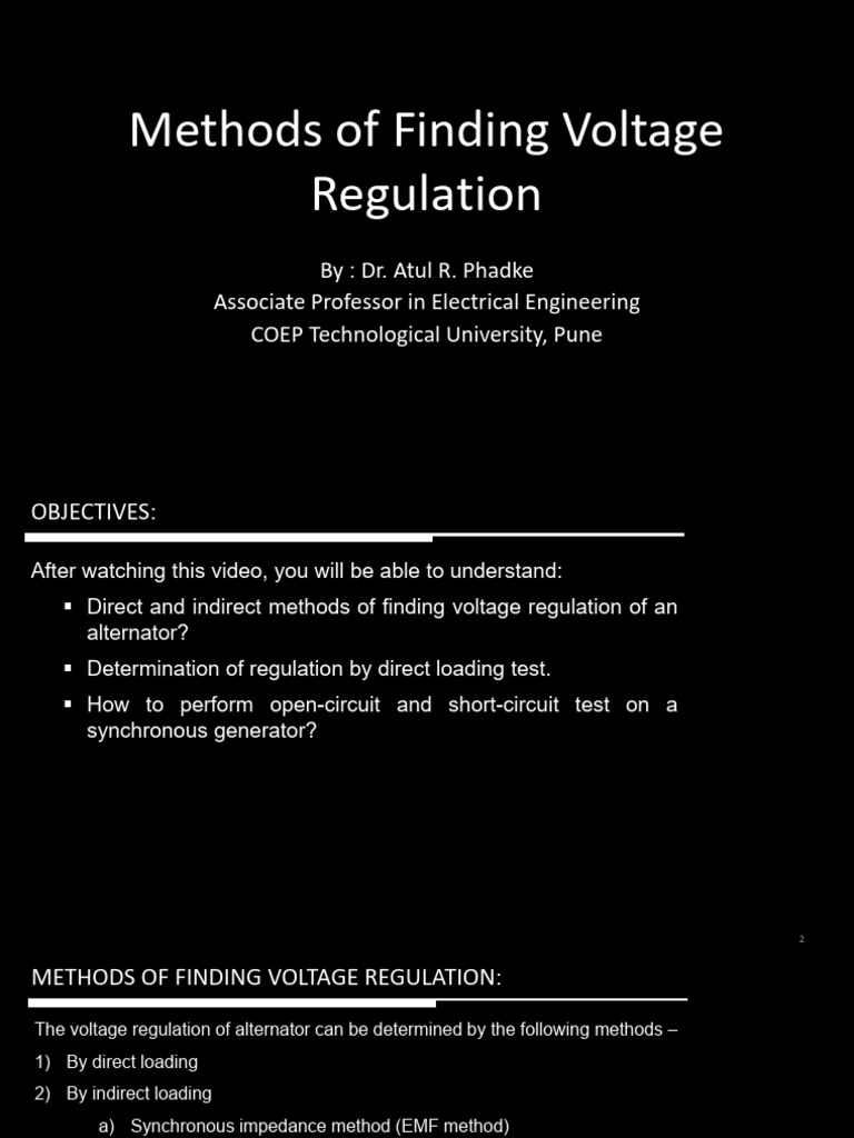 Voltage Regulation Methods Explained | PDF | Electrical Engineering ...