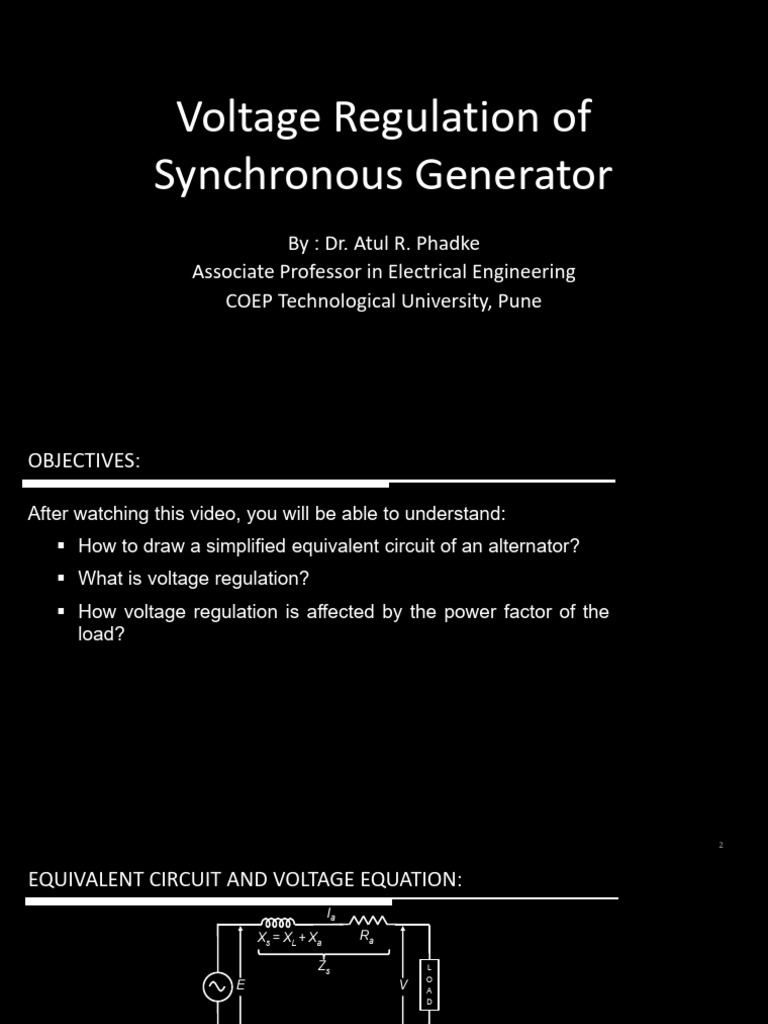 Synchronous Generator Voltage Regulation | PDF | Electric Generator ...