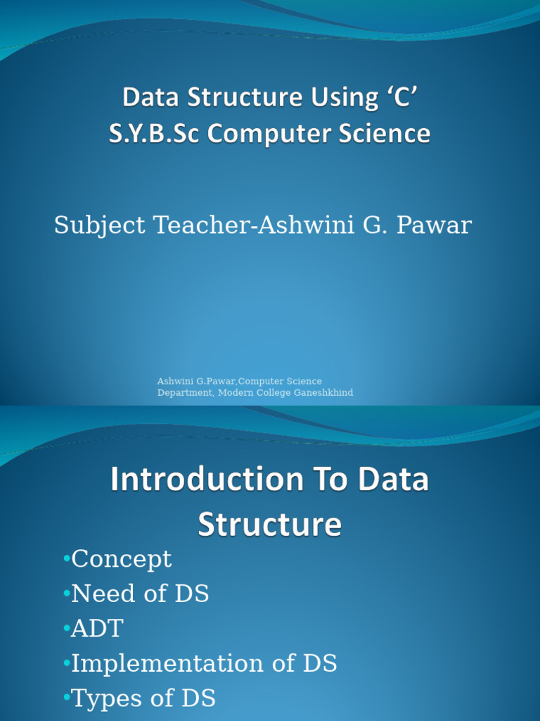 Introduction To Data Structure | PDF | Data Structure | Data Type