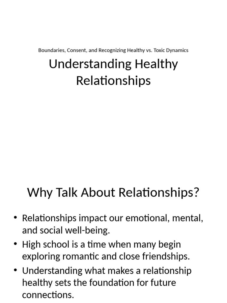 Healthy Relationships Presentation | PDF | Body Language | Behavioural ...