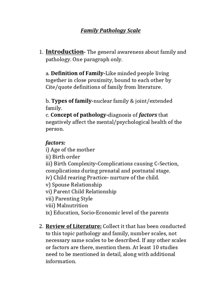 Family Pathology Test | PDF