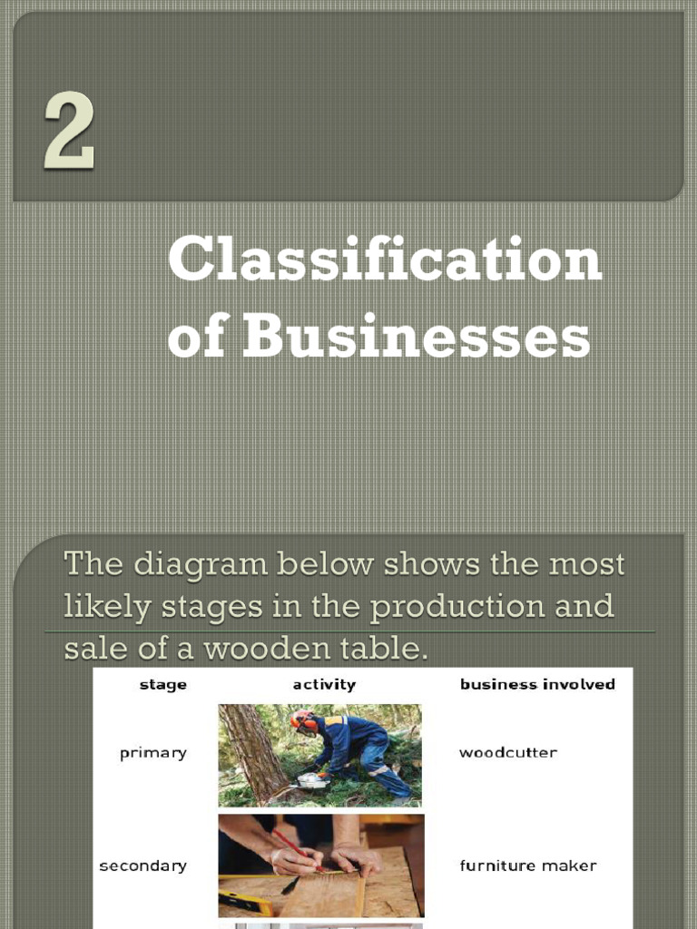 2 Classification of Businesses | PDF | Tertiary Sector Of The Economy ...