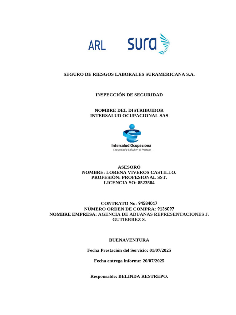 Informe Inspeccion de Seguridad | PDF | Seguridad y salud ocupacional | La seguridad