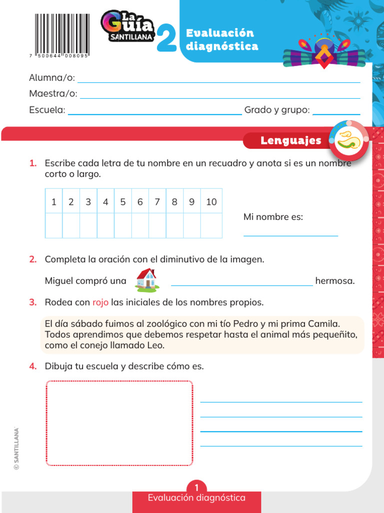 Evaluación Diagnóstica Segundo Grado | PDF