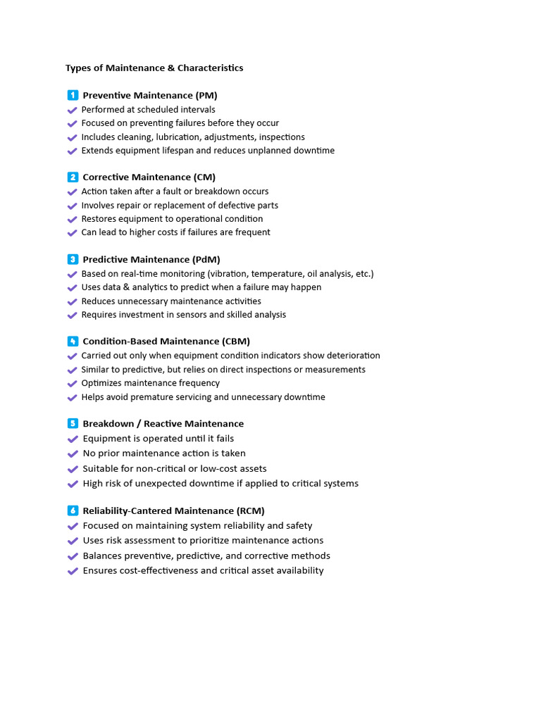 Types of Maintenance in Industries | PDF