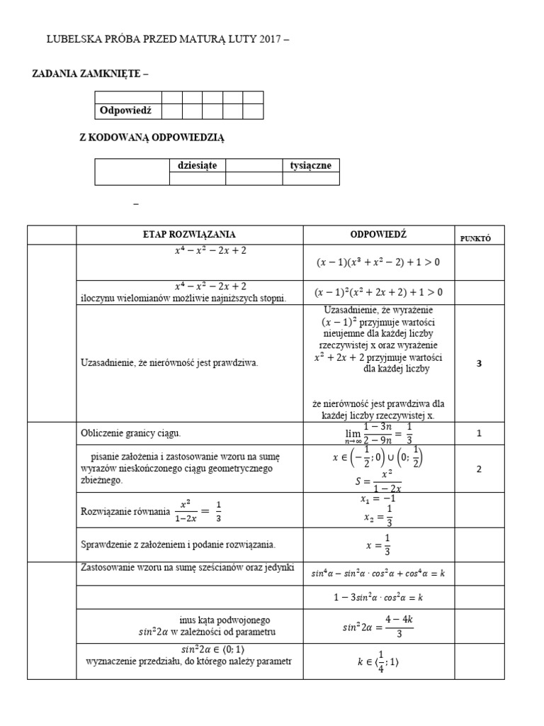 5 Poziom Rozszerzony Schemat Oceniania | PDF