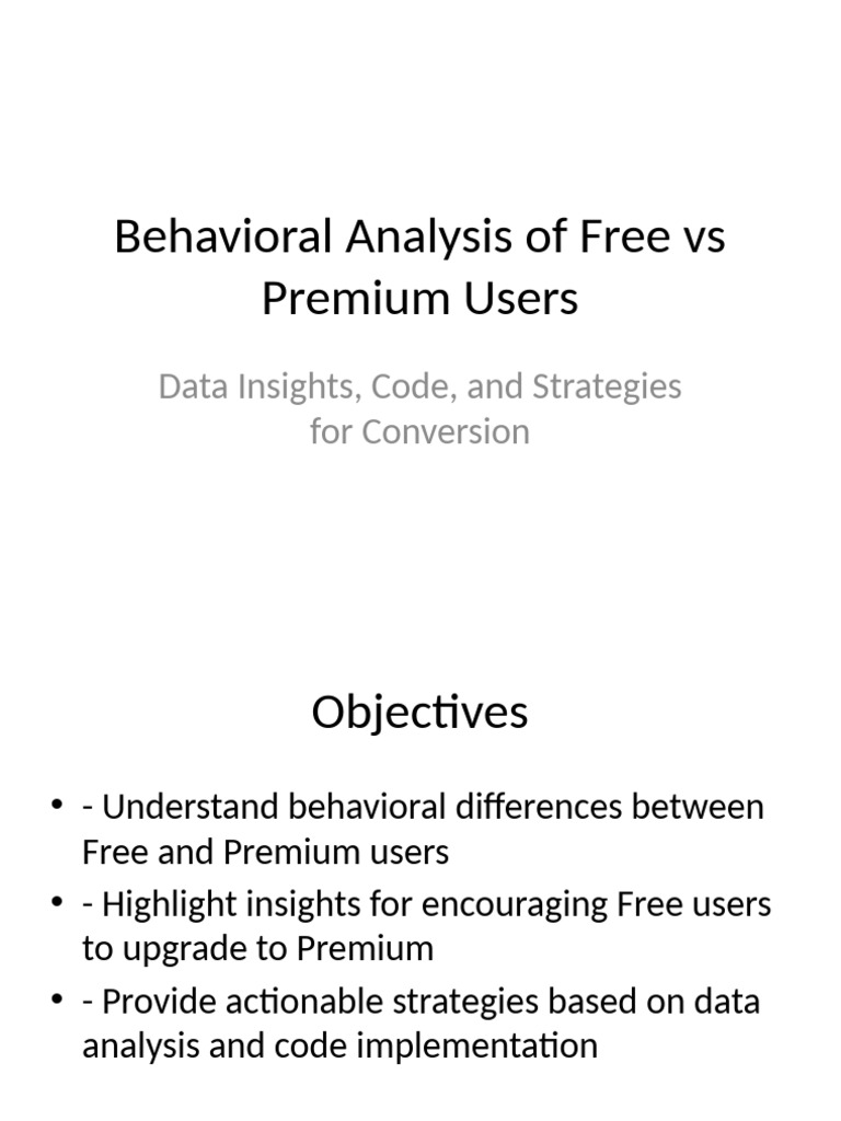 Free Vs Premium Analysis With Code | PDF