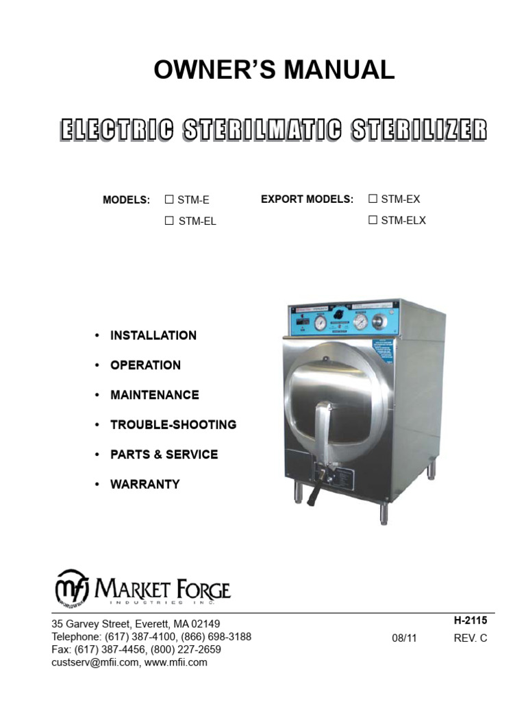 Autoclave-Market-Forge-Stm-El-Manual Regular Manual | PDF | Mains Electricity | Valve