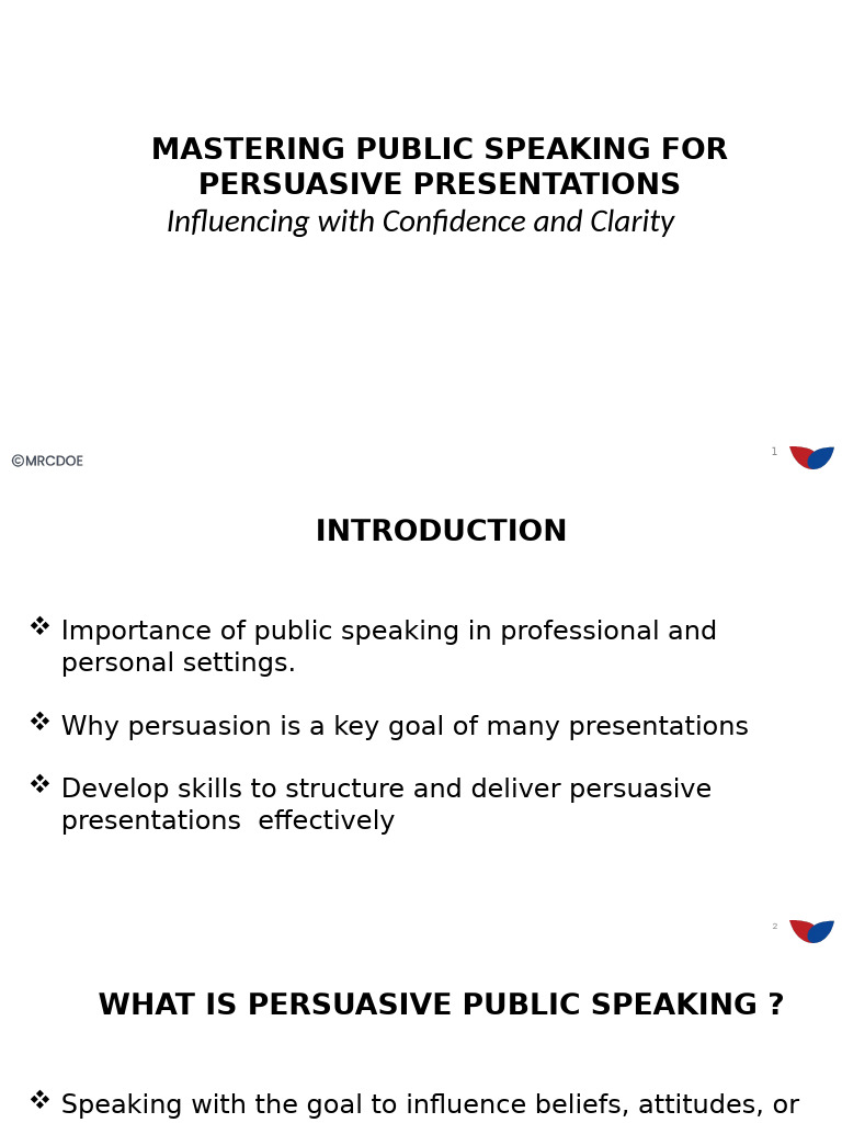 Persuasive Public Speaking Mastery | PDF | Public Speaking | Persuasion