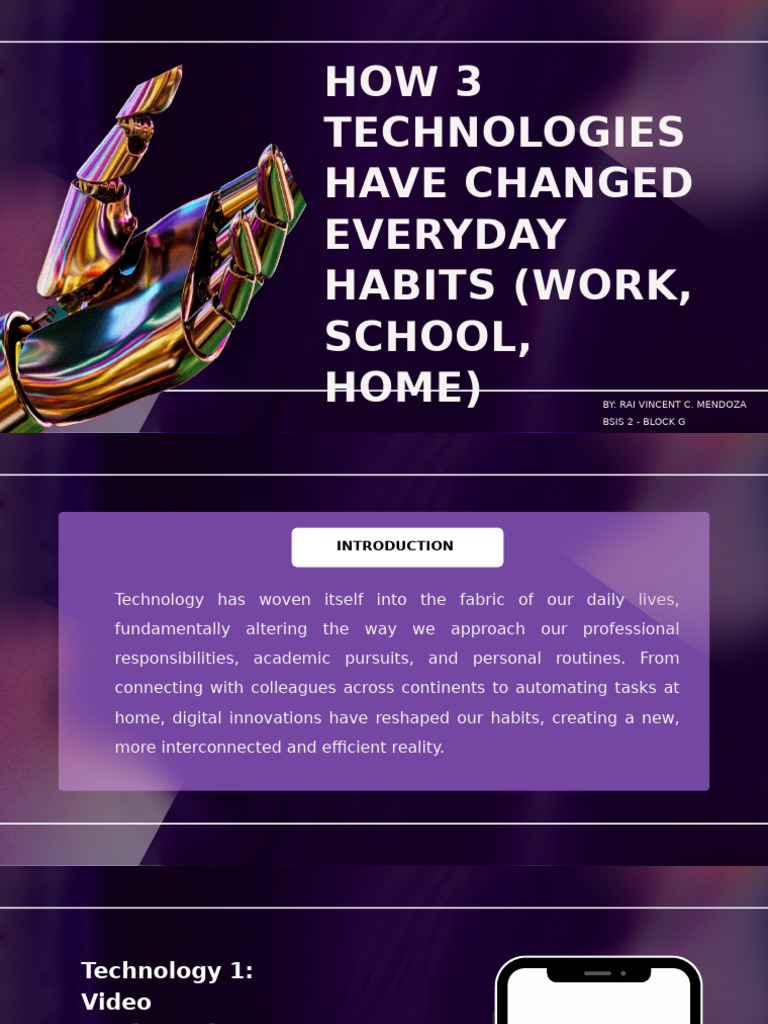 How Technology Have Changed Everyday Habits | PDF | Computing ...