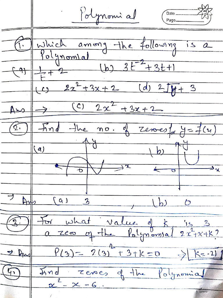 Polynomials Board Revision | PDF