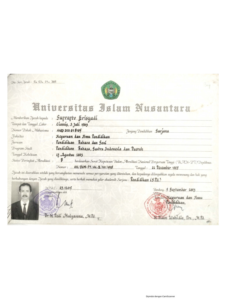 Ijasah S1 Pa Prapto | PDF