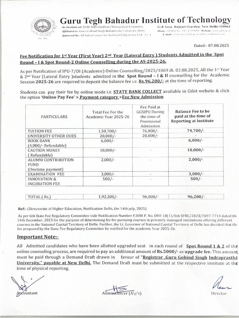 NT Adm Spot1 2 Fee 7aug25 | PDF