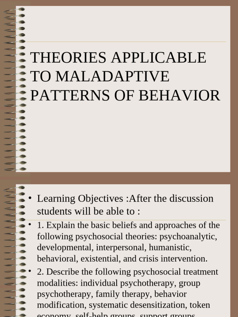 Theories Applicable To Maladaptive Patterns of Behavior | PDF ...