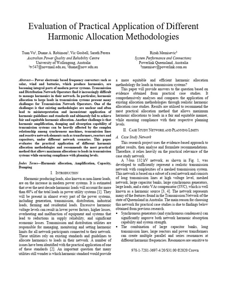 Harmonic Allocation Methodologies Evaluation | PDF | Electric Power ...