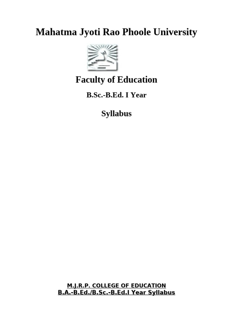 B.Sc.-B.Ed. I Year Education Syllabus | PDF | Chemical Bond | Diffraction