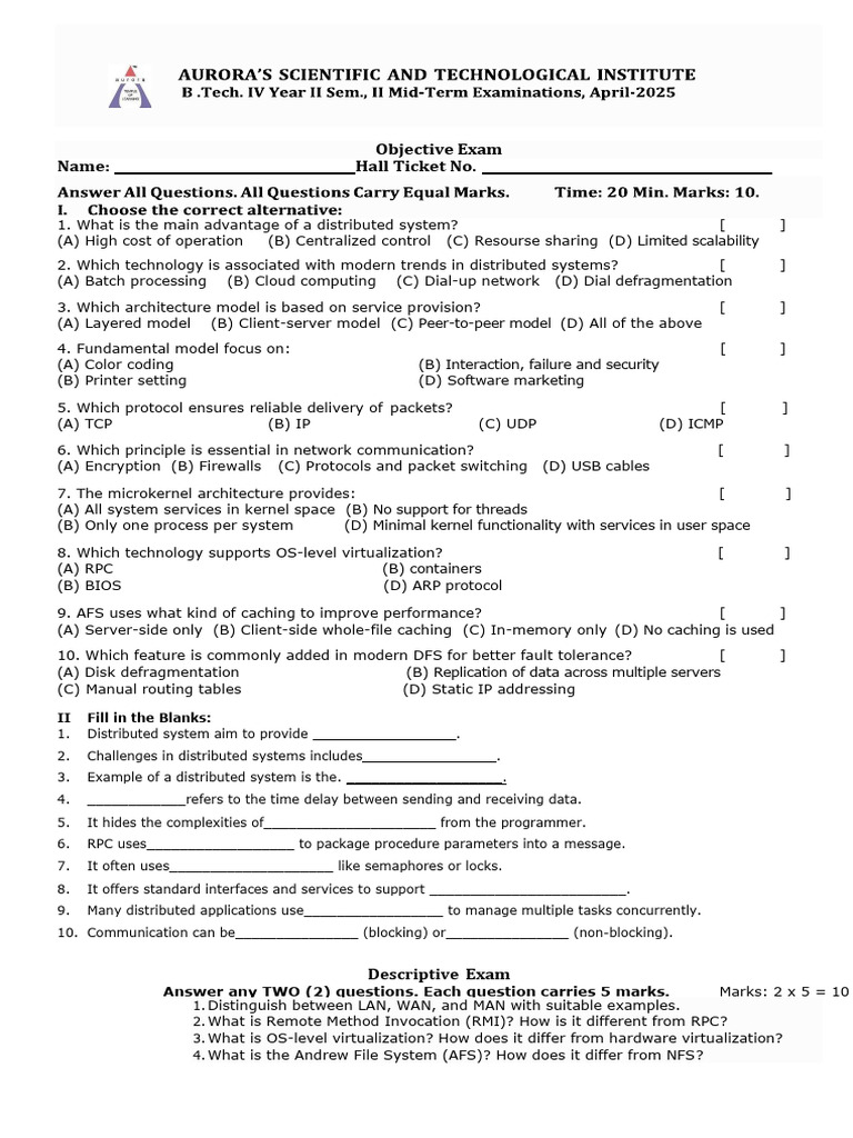 distributed systems | PDF | Internet Protocol Suite | Computer Network
