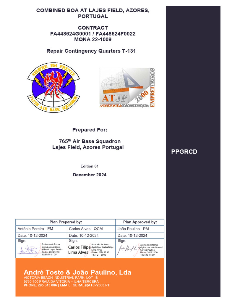 PPGRCD for T-131 Quarters Repair, Azores | PDF | Waste | Waste Management