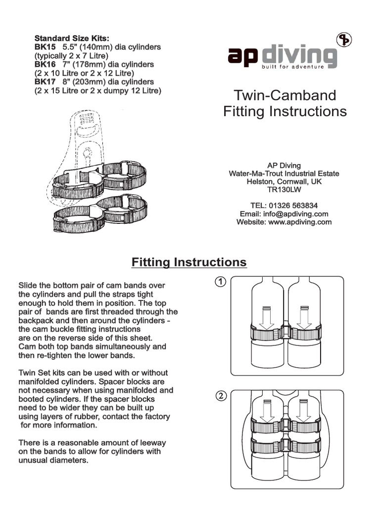 BCD Scuba Twinset Instructions Apdiving | PDF | Manufactured Goods ...