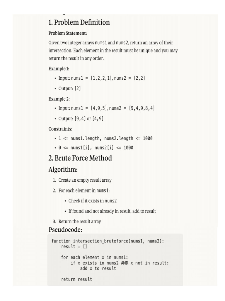 349. Intersection of Two Arrays | PDF | Algorithms And Data Structures ...