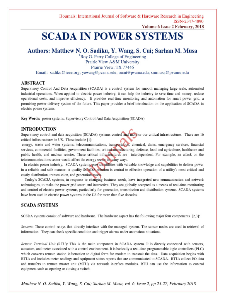 SCADA Applications in Power Systems | PDF | Scada | Computer Security