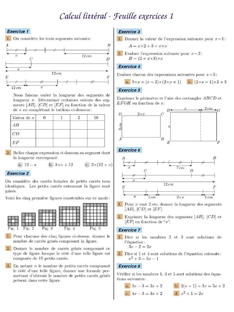 Exercices Feuille 1 | PDF