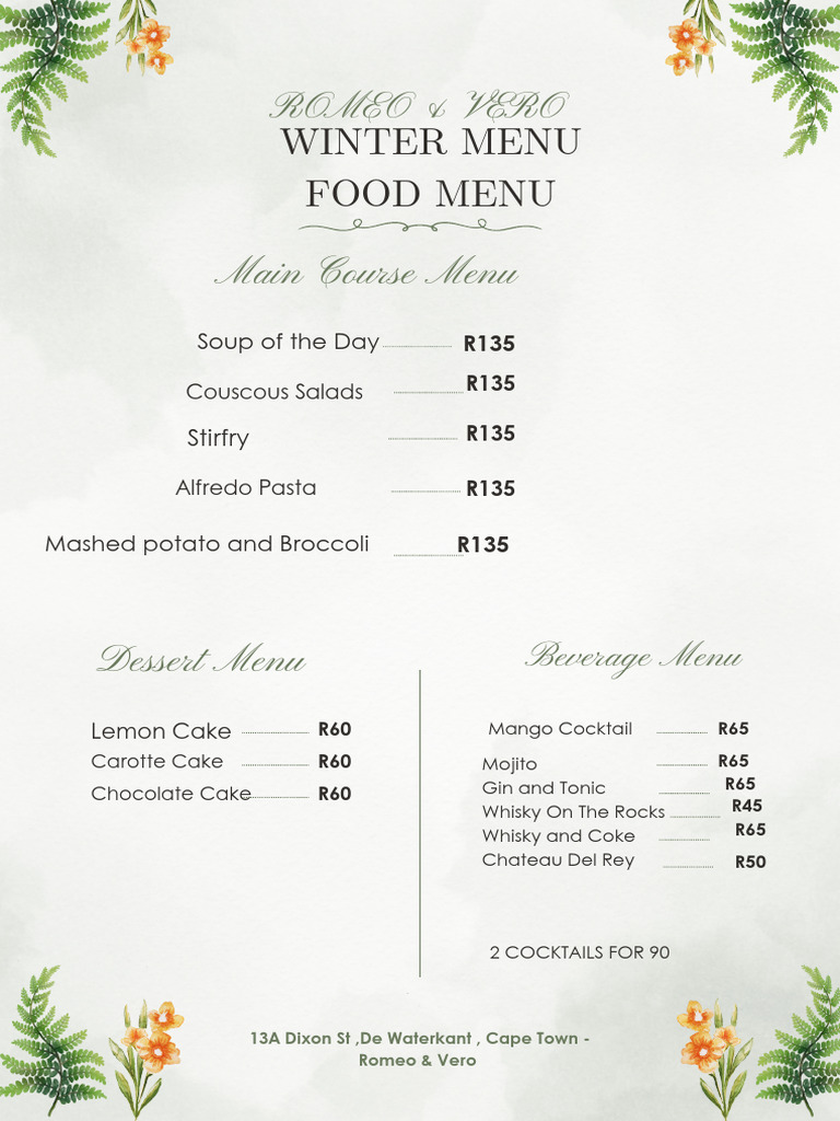 Winter Food Menu 2 | PDF