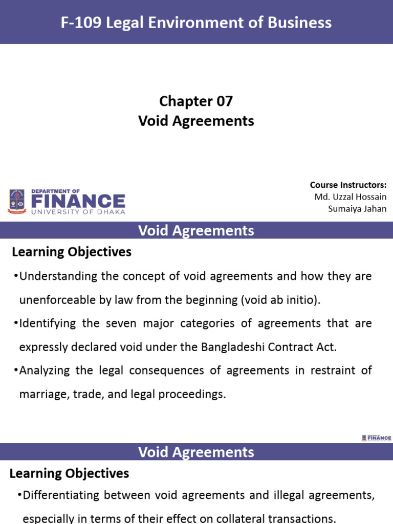 Understanding Void Agreements in Business | PDF | Restraint Of Trade ...