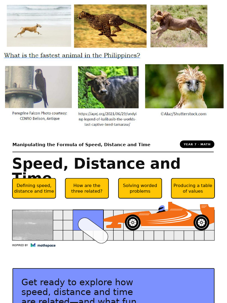Speed, Distance, and Time Explained | PDF | Speed | Distance