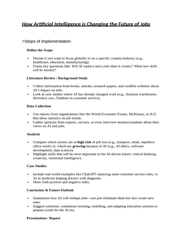 How Artificial Intelligence Is Changing The Future of Jobs | PDF ...