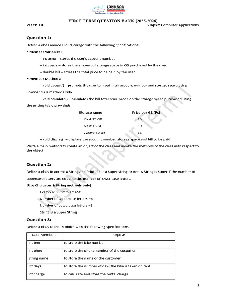 Computersclass10term1 Revisionsheet2025 2026 - 20250805192657 | PDF | String (Computer Science ...