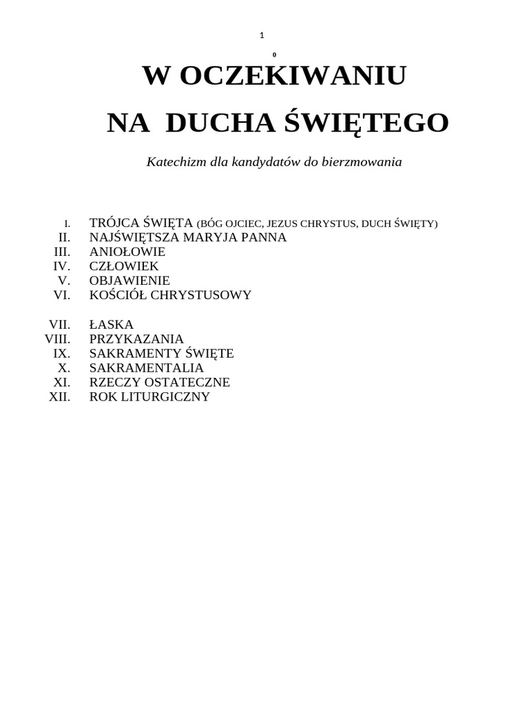 Katechizm w Oczekiwaniu Na Ducha Swietego-1 | PDF