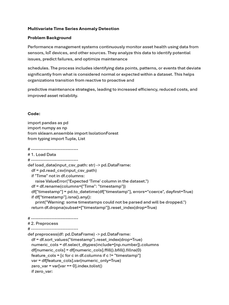 Multivariate Time Series Anomaly Detection | PDF | Software Engineering | Applied Mathematics