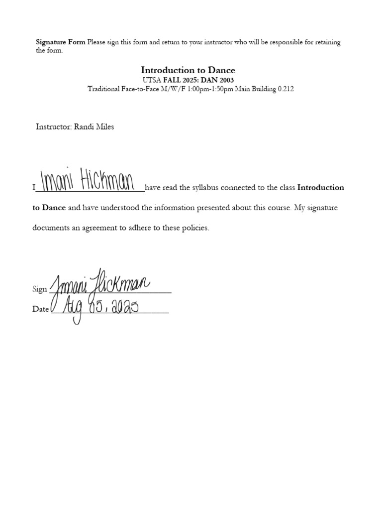 Syllabus Signature Form 2025-2 | PDF