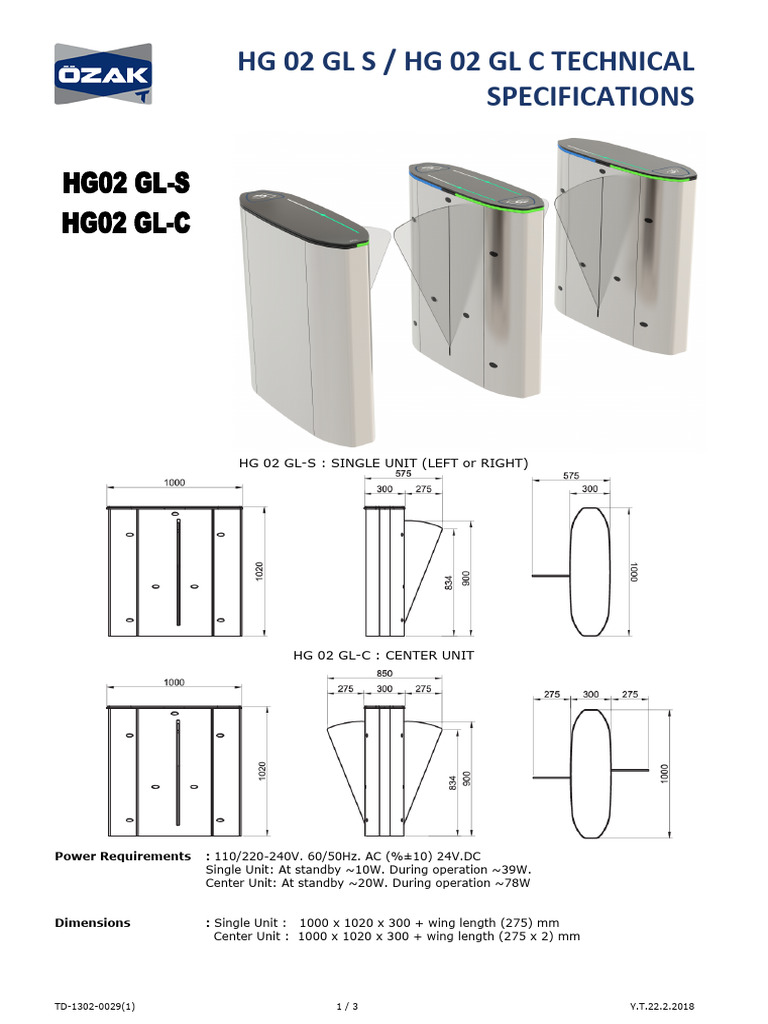 HG 02 GL-S & GL-C Technical Specs | PDF | Electrical Engineering ...