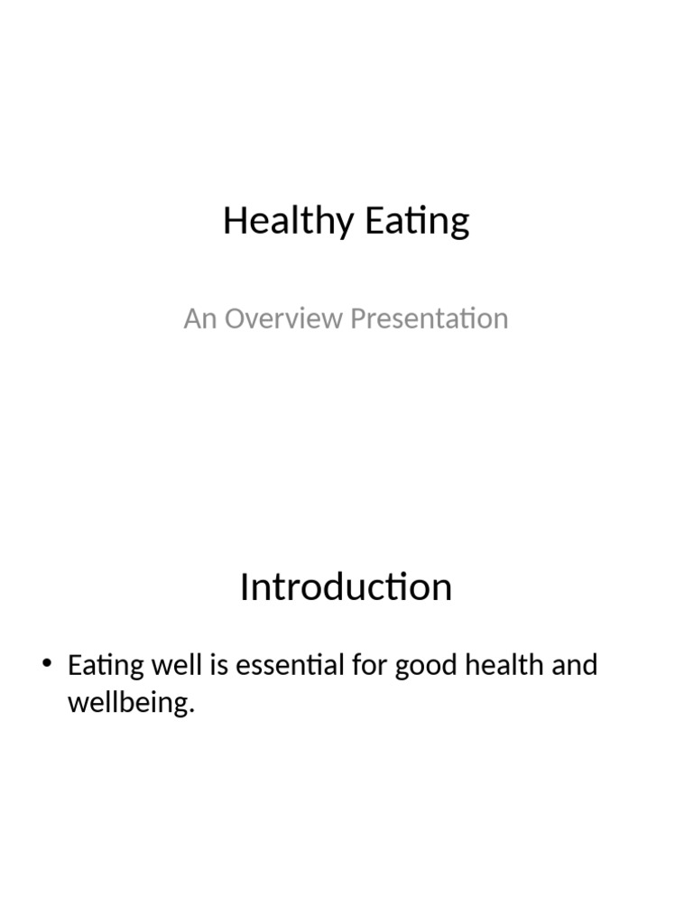 Healthy Eating | PDF
