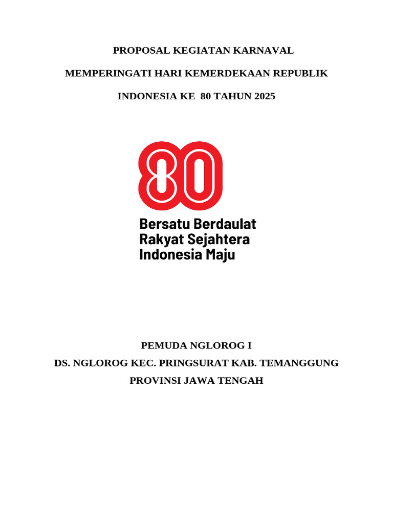 Proposal Karnaval Agustusan Pemuda | PDF